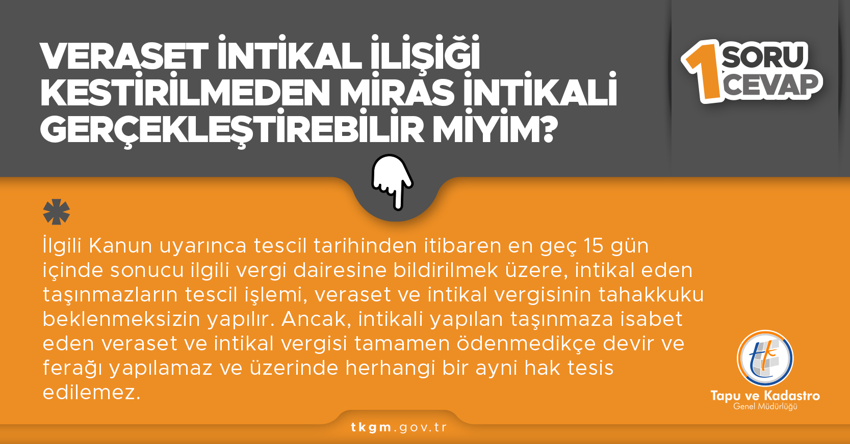 VERASET İNTİKAL İLİŞİĞİ | Tapu ve Kadastro Genel Müdürlüğü (TKGM)